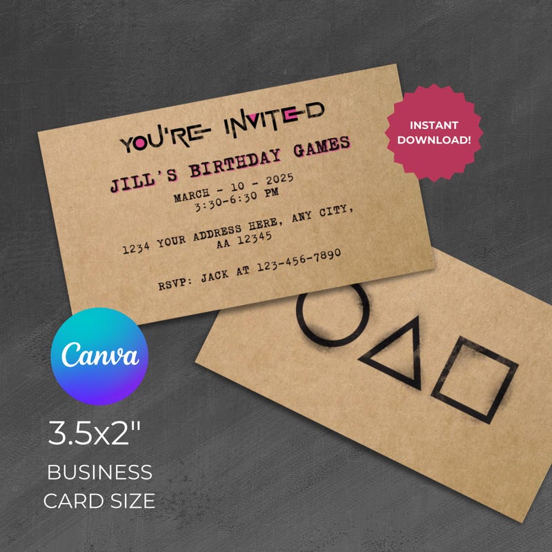 Squidgame Party Invitations - Etsy