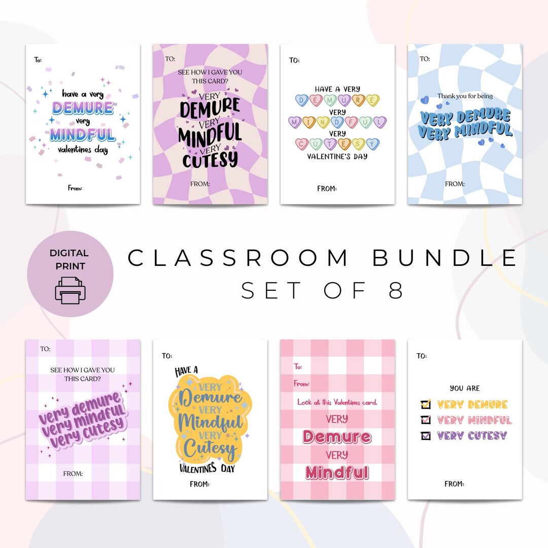 Very Demure Mindful Cutesy Meme Classroom Valentine's Day Card, DIGITAL ...