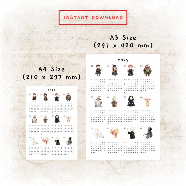2025 Yearly Calendar Wizard, 2025 Wall Calendar, 2025 Yearly Calendar ...