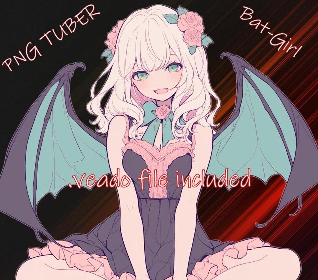 PNG Tuber, for Veado, Twitch, Fugitech, OBS, Cute Anime Batgirl ...