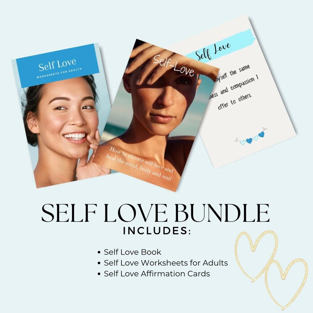 Self-love Bundle: Book, Worksheets, and Affirmation Cards for Mind ...