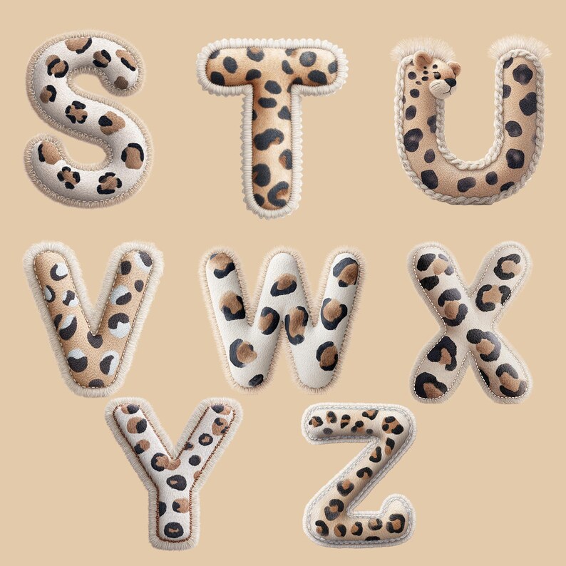 Leopard Alphabet Clipart : Leopard Print Letters PNG, Fluffy Leopard ...