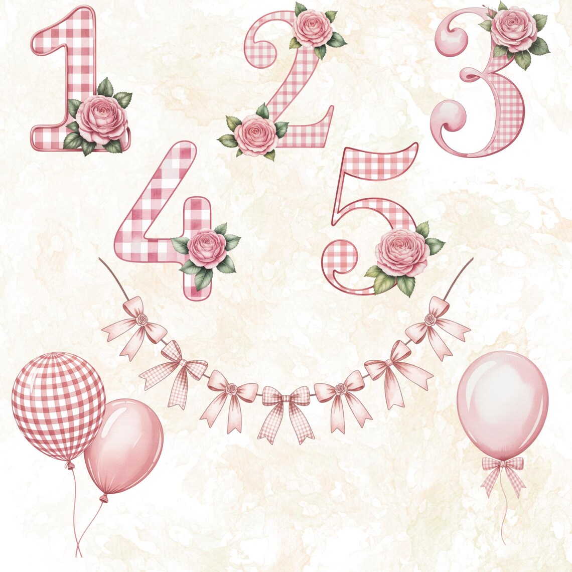 Pink Teddy Bear Clipart: Boho Nursery PNG, Baby Shower (digital ...