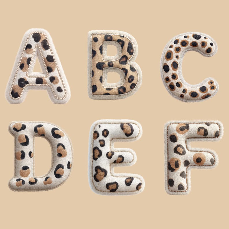 Leopard Alphabet Clipart : Leopard Print Letters PNG, Fluffy Leopard ...