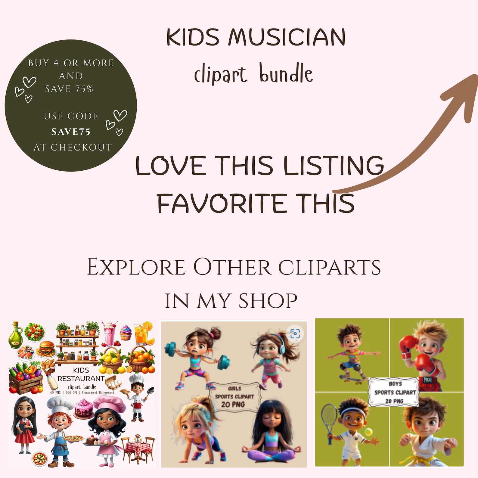 Kids Musician Clipart Bundle: Cartoon Children Playing Instruments PNG ...