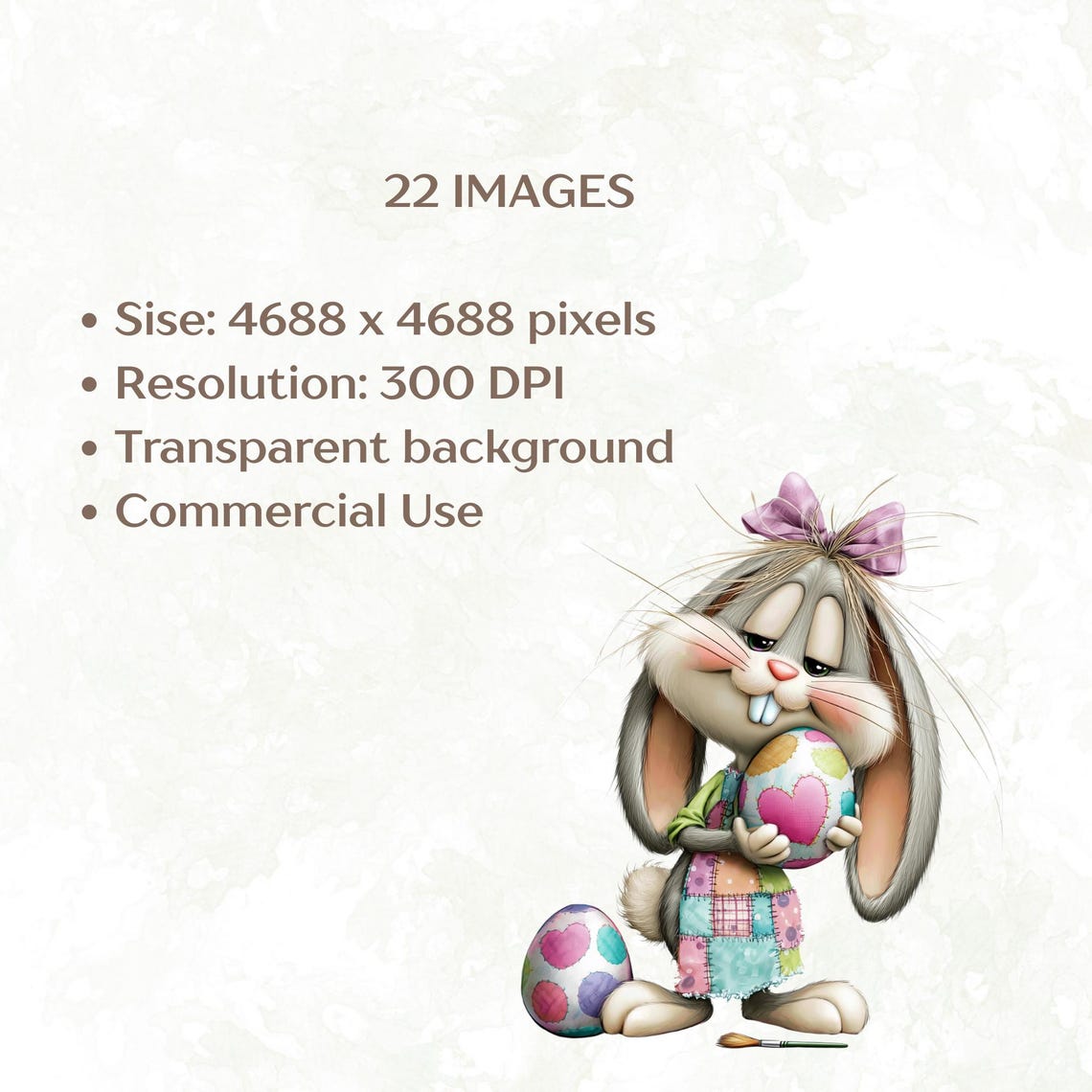 Easter Bunny Clipart Set: Quirky Whimsical Rabbits, Spring Easter PNG ...