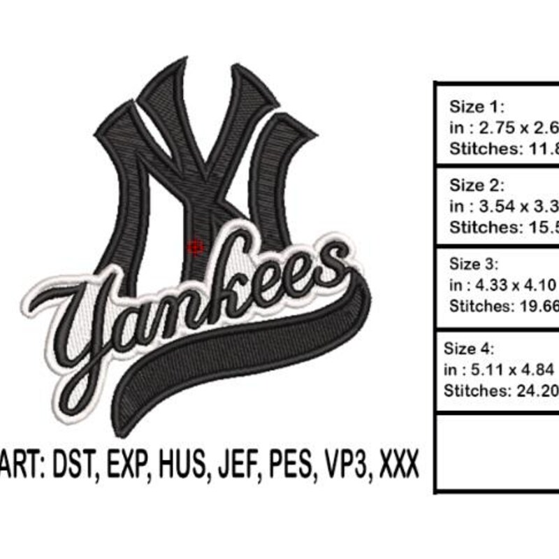 Yankees Embroidery Design - Etsy