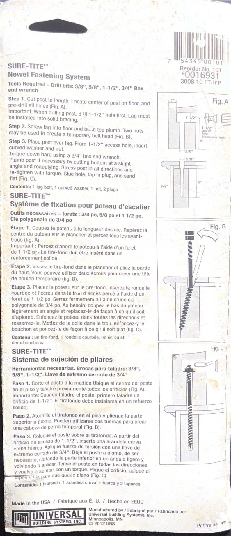 SURE-TITE Newel Fastening System - Etsy