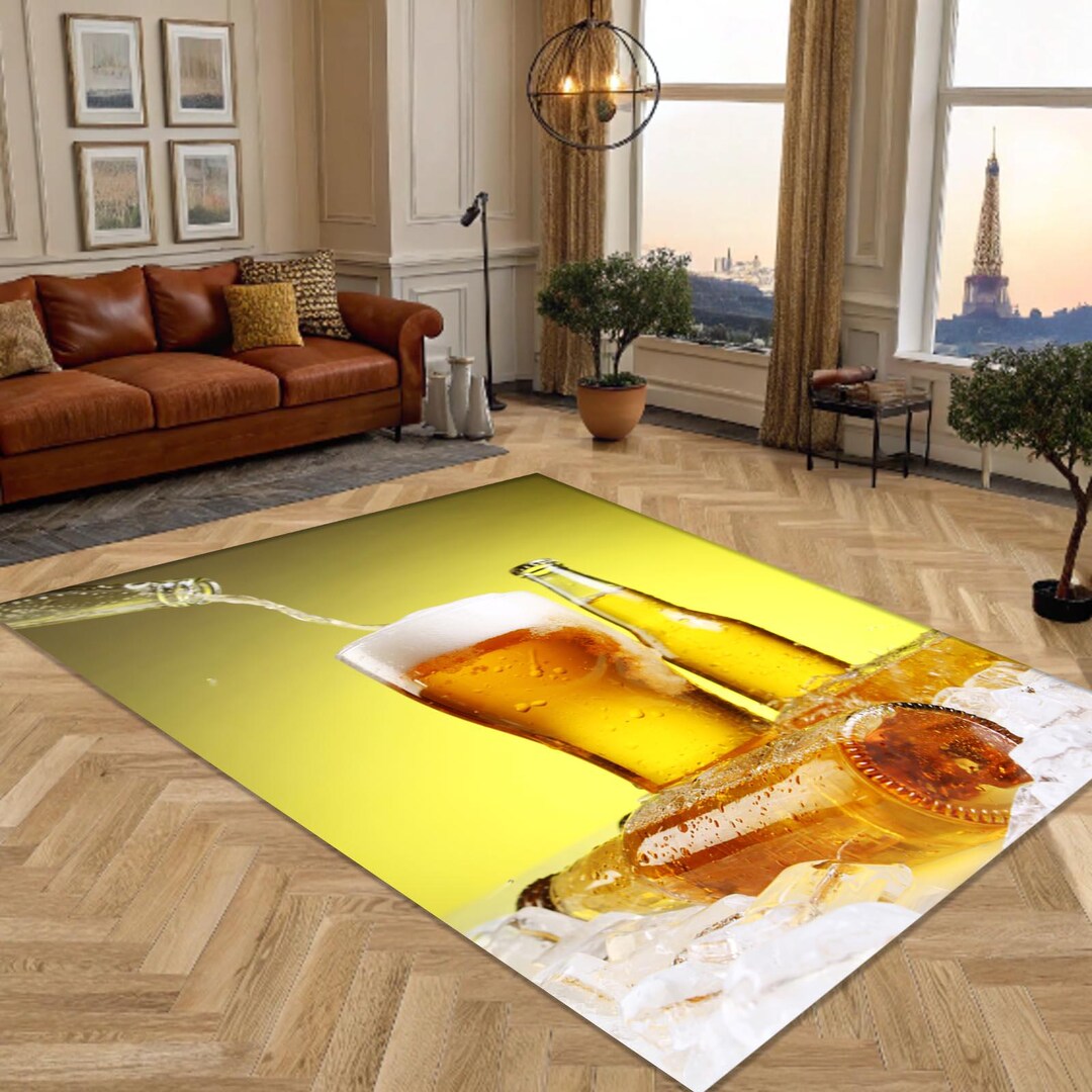 Gold Beer Rug, Retro Rug,meeting Rug,party Decor, Gift for Him, Popular ...