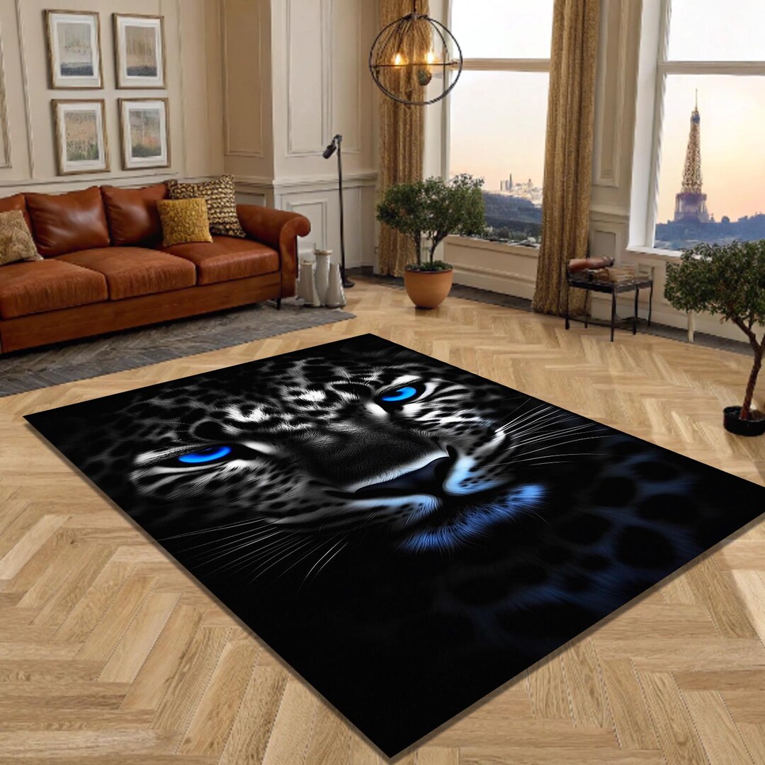 Tiger Rug, Tiger Decor Rug, Tiger Area Rug, Animal Rug, Framed Tiger ...