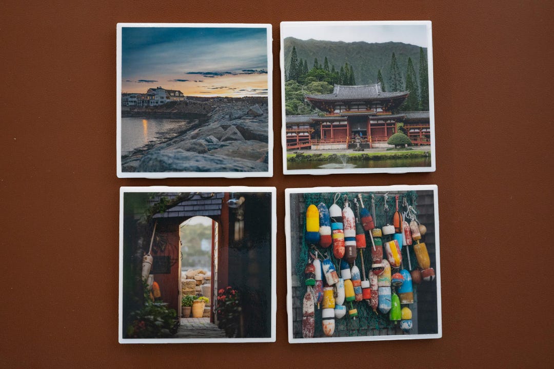 Custom Title Photo Coasters Set of 4 - Etsy