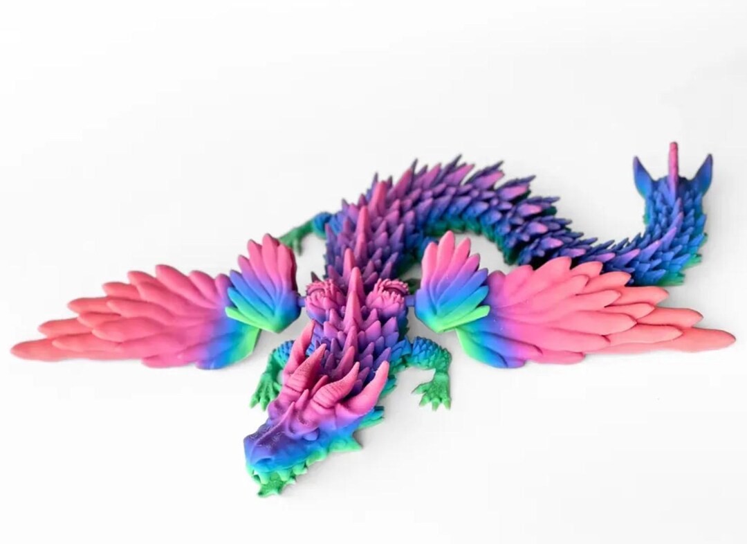 Flexi Dragon STL File 3D Printable Articulated Dragon With Movable Jaw ...