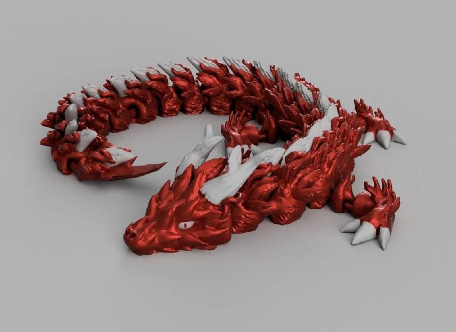 Articulated Dragon STL File - 3D Printable Flexible Dual-color Design ...