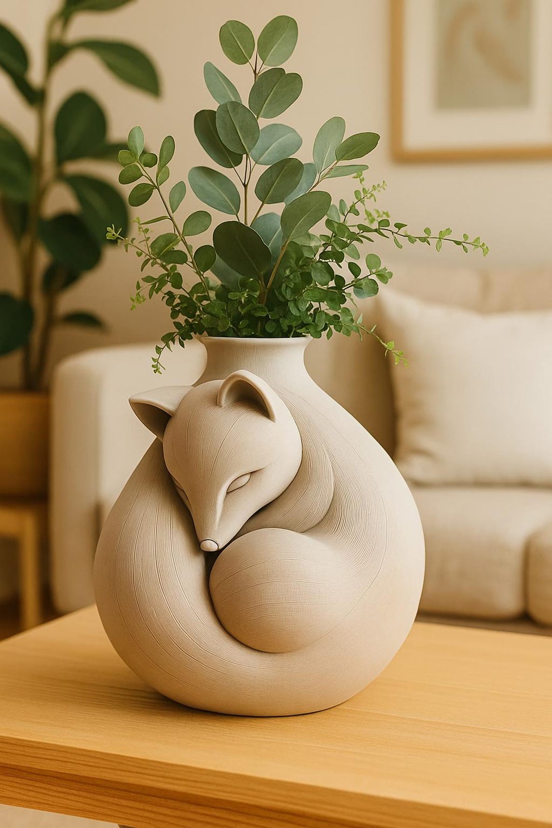 Sleeping Fox Vase STL – 3D Printable Cute Animal Planter | Cozy ...