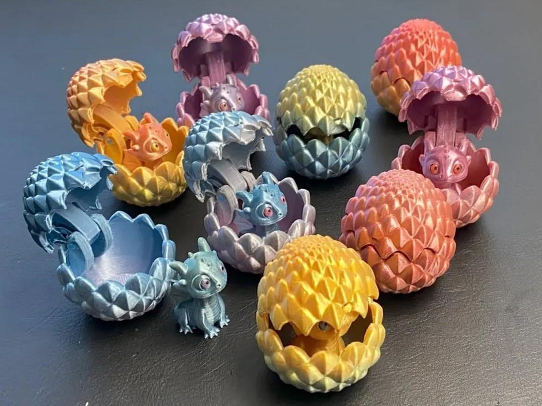 Mini Dragon in 2 Different Eggs STL - Articulated Flexi 3D Printable ...