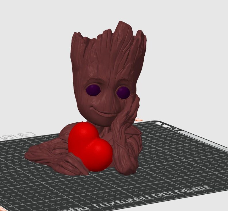 Valentine's Groot STL – 3D Printable Cute Love Groot Holding Heart, AMS ...