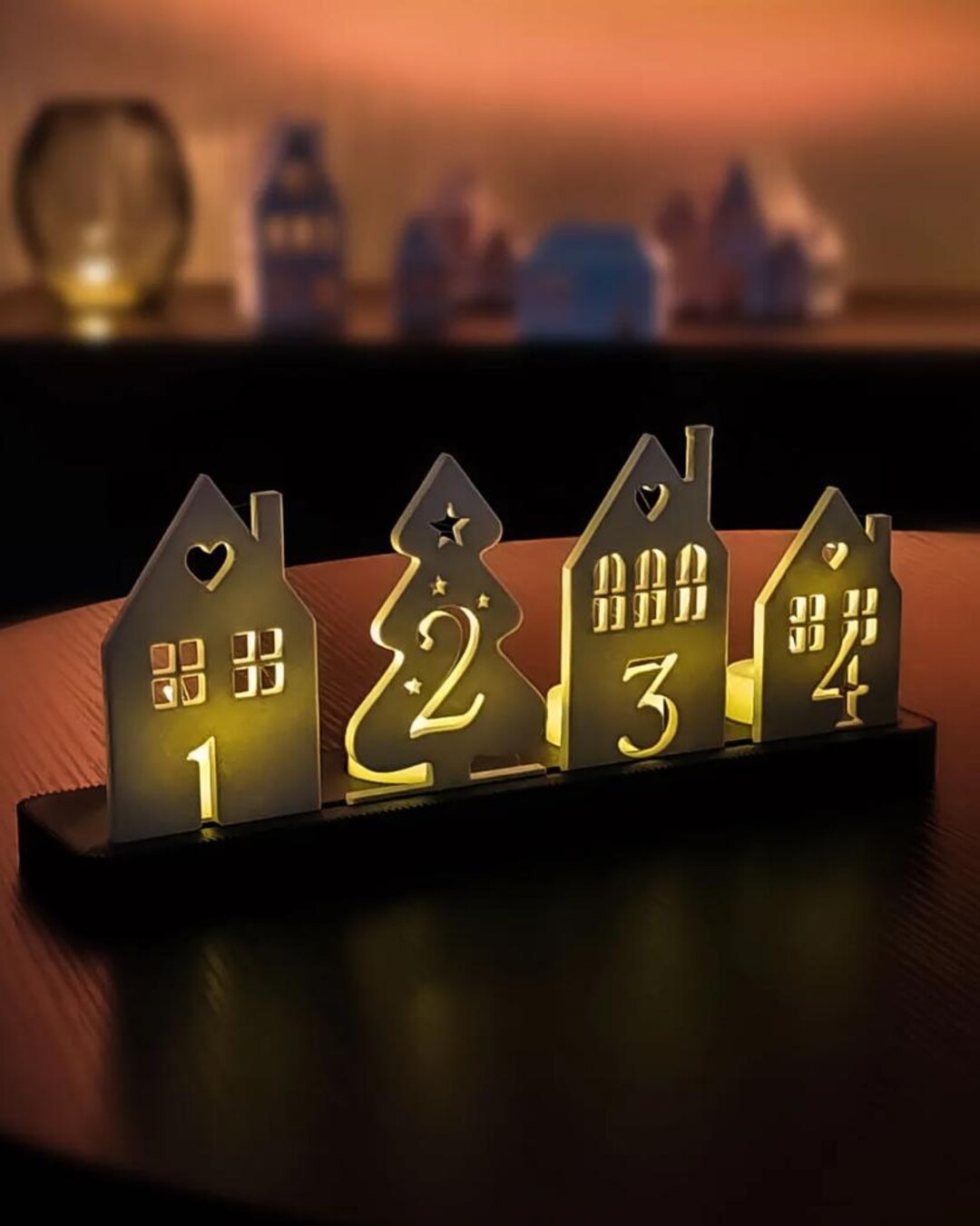 LED Advent Candle Holder STL – 3D Printable Advent Stand With 4 Insert ...