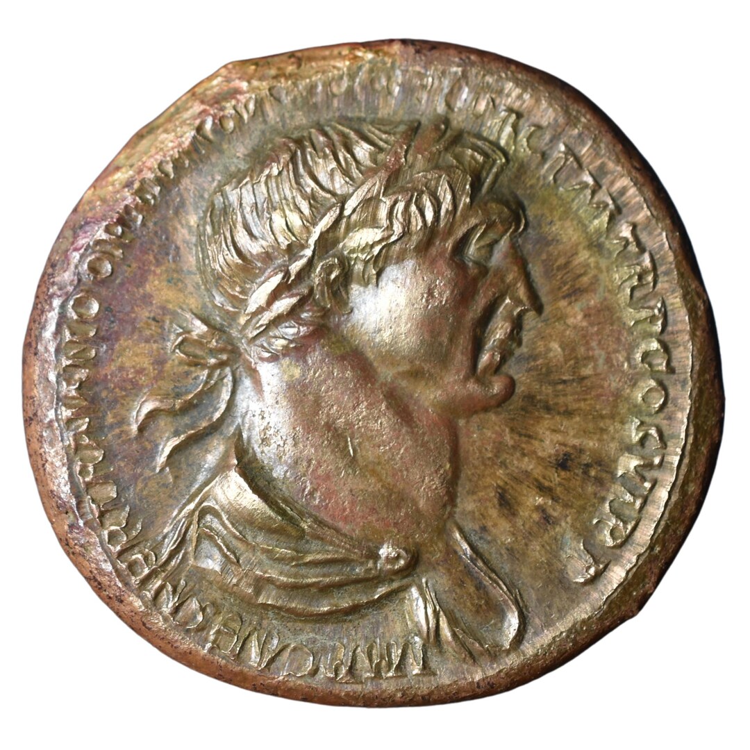 Trajan Regna Adsignata Sestertius – Hand-struck Copper Roman Coin ...