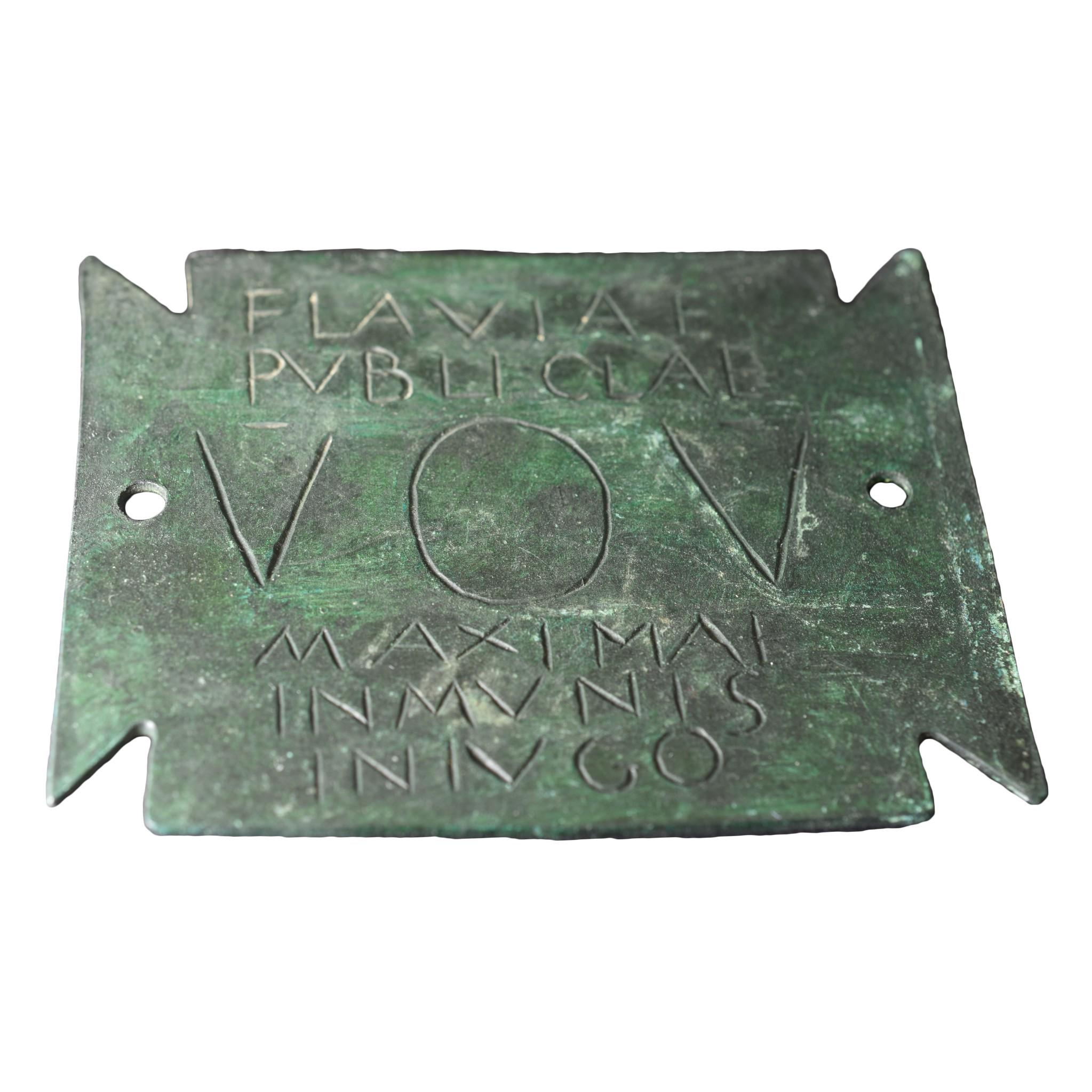 Replica Tabula Ansata Roman Empire Bronze Votive Tablet Plaque With ...
