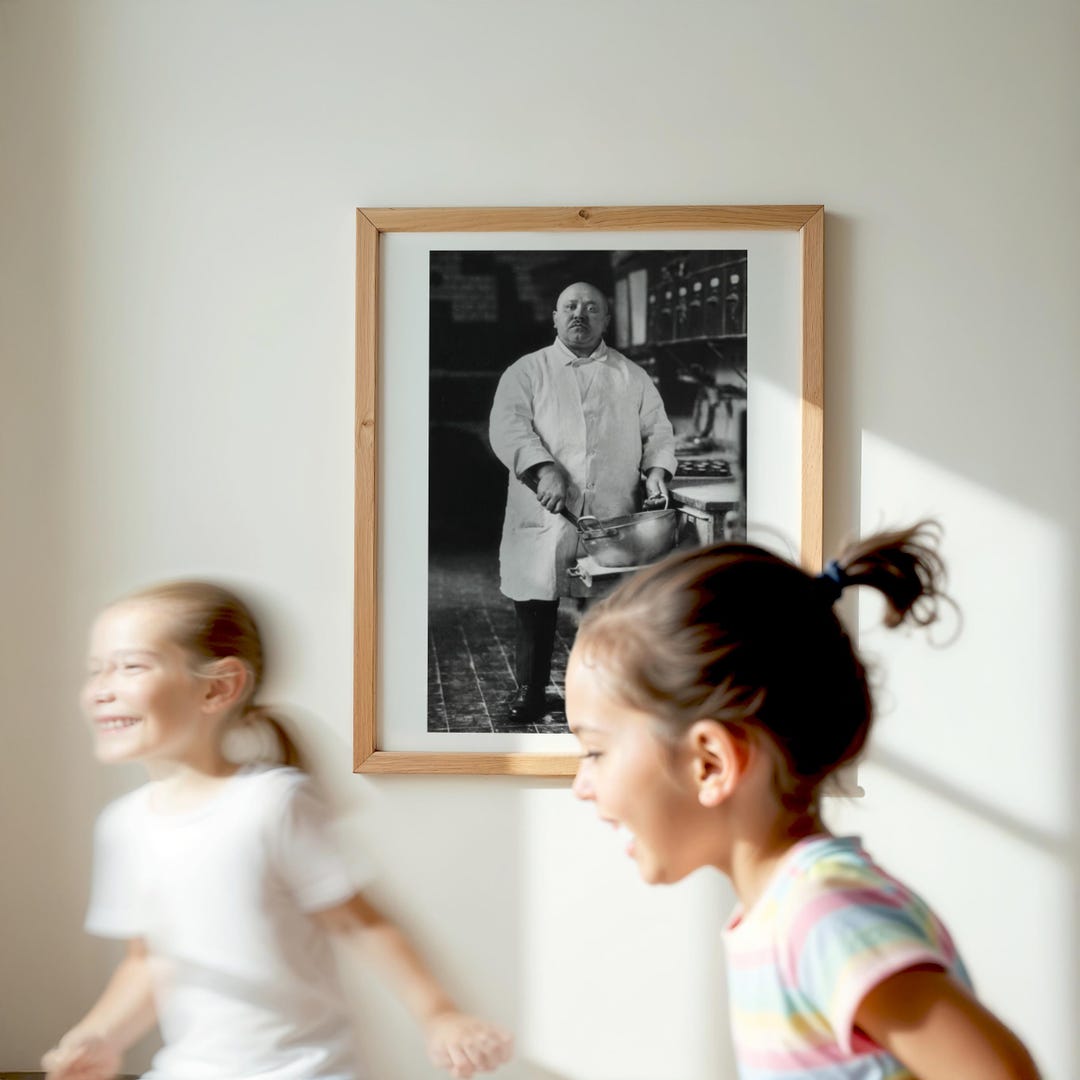 Vintage Chef Digital Art, Black White Photo, Kitchen Decor, Poster ...