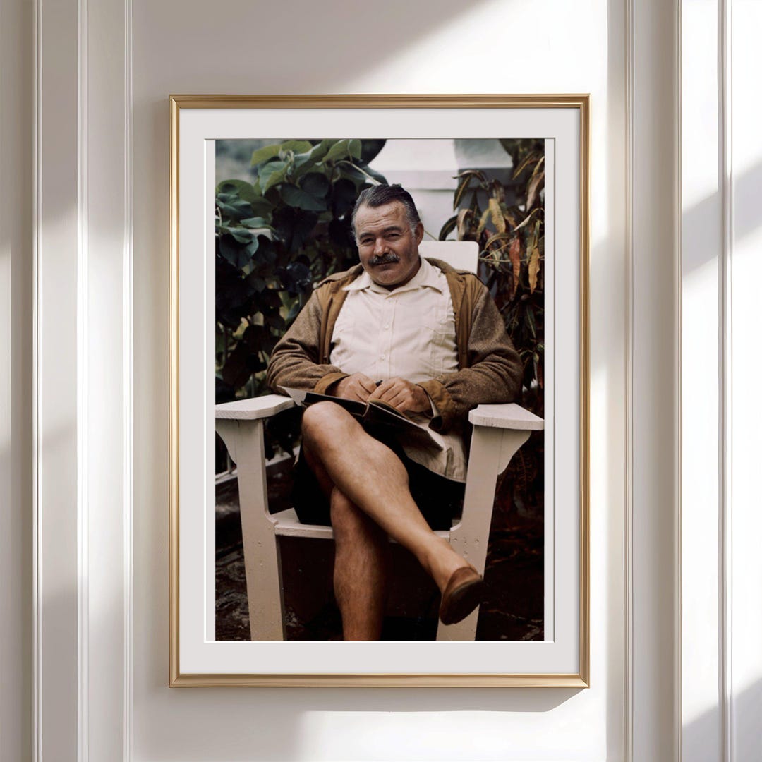 Ernest Hemingway Wall Art, Iconic Writer Print, Vintage Portrait ...