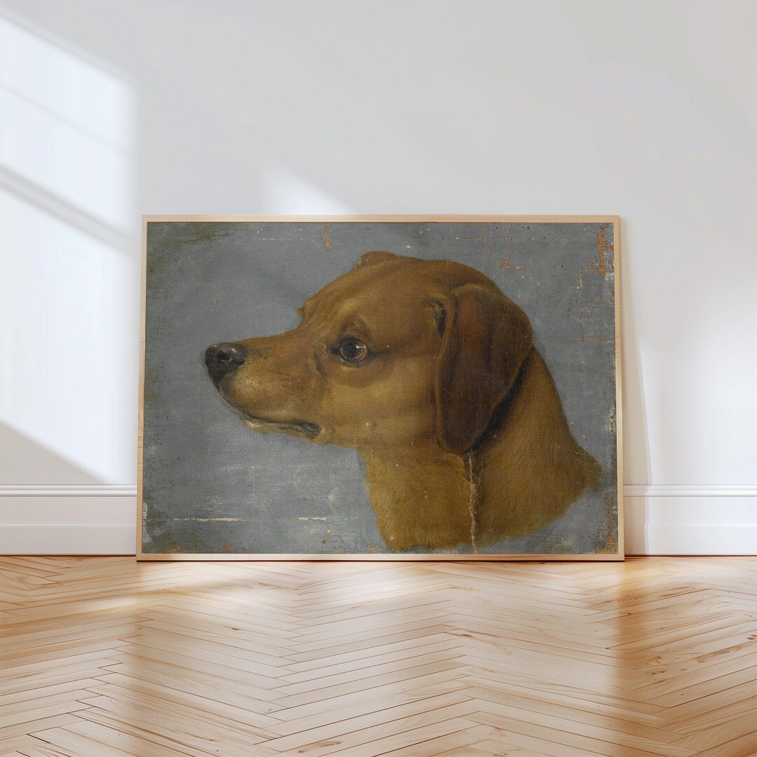 Vintage Dog Portrait Canvas Print, Antique Style Dog Art, Classic ...