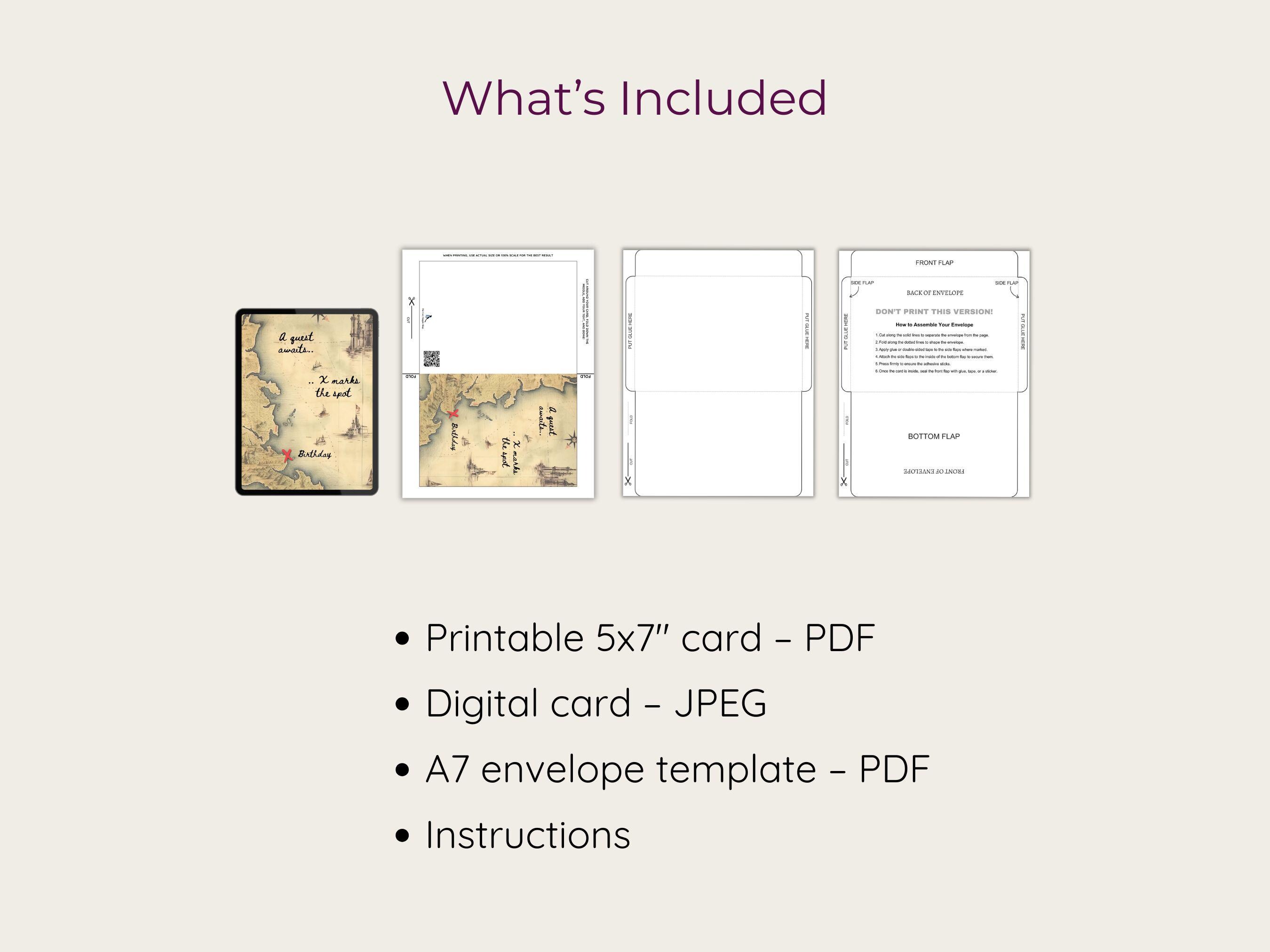 Medieval Birthday Card | Renaissance Treasure Map Birthday Greeting ...