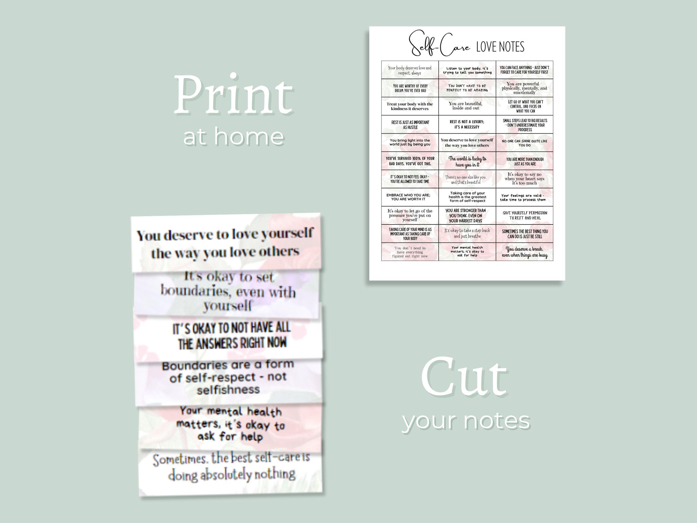 Self-care Affirmation Cards, Positive Quotes for Reflection ...