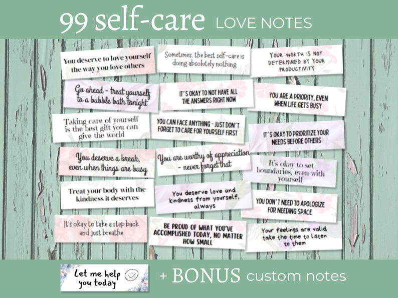Self-care Affirmation Cards, Positive Quotes for Reflection ...