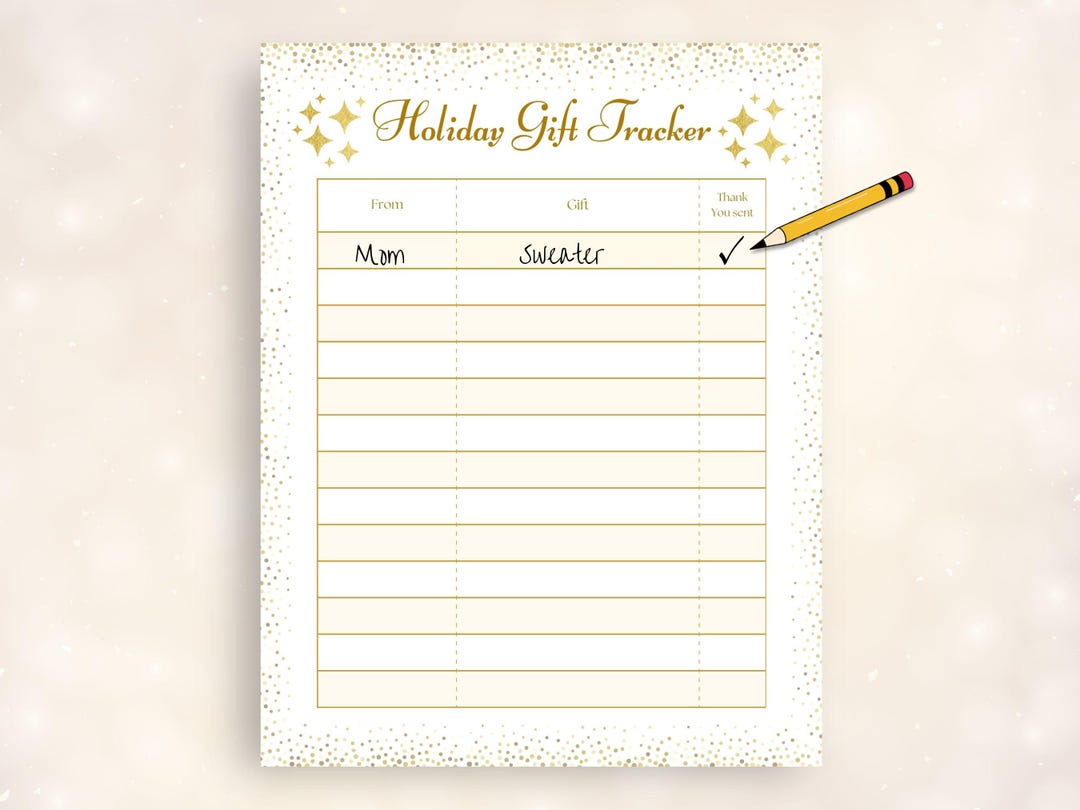 Holiday Gift Tracker, Printable Holiday Gift Tracker, Keep Track of ...
