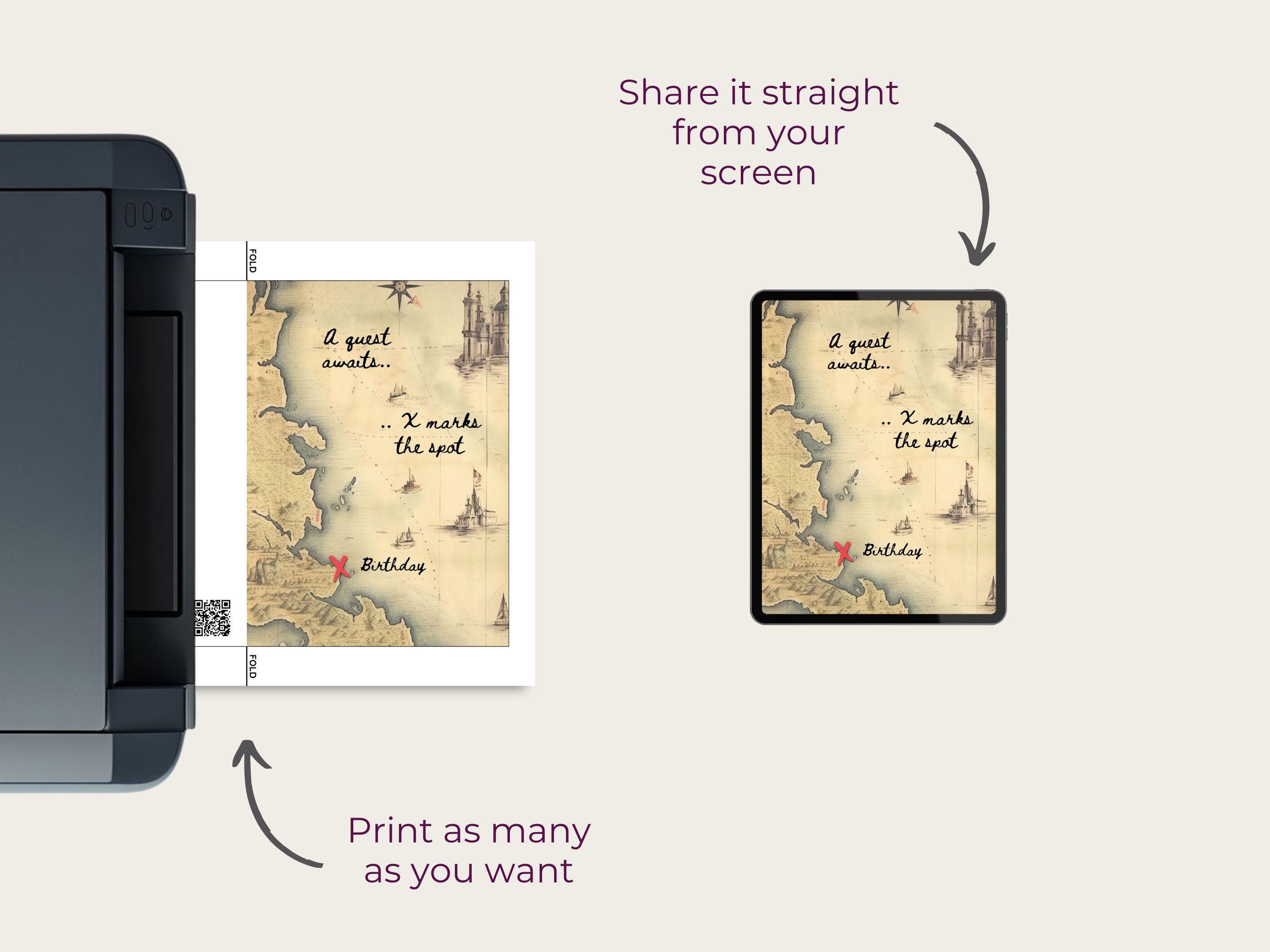Medieval Birthday Card | Renaissance Treasure Map Birthday Greeting ...