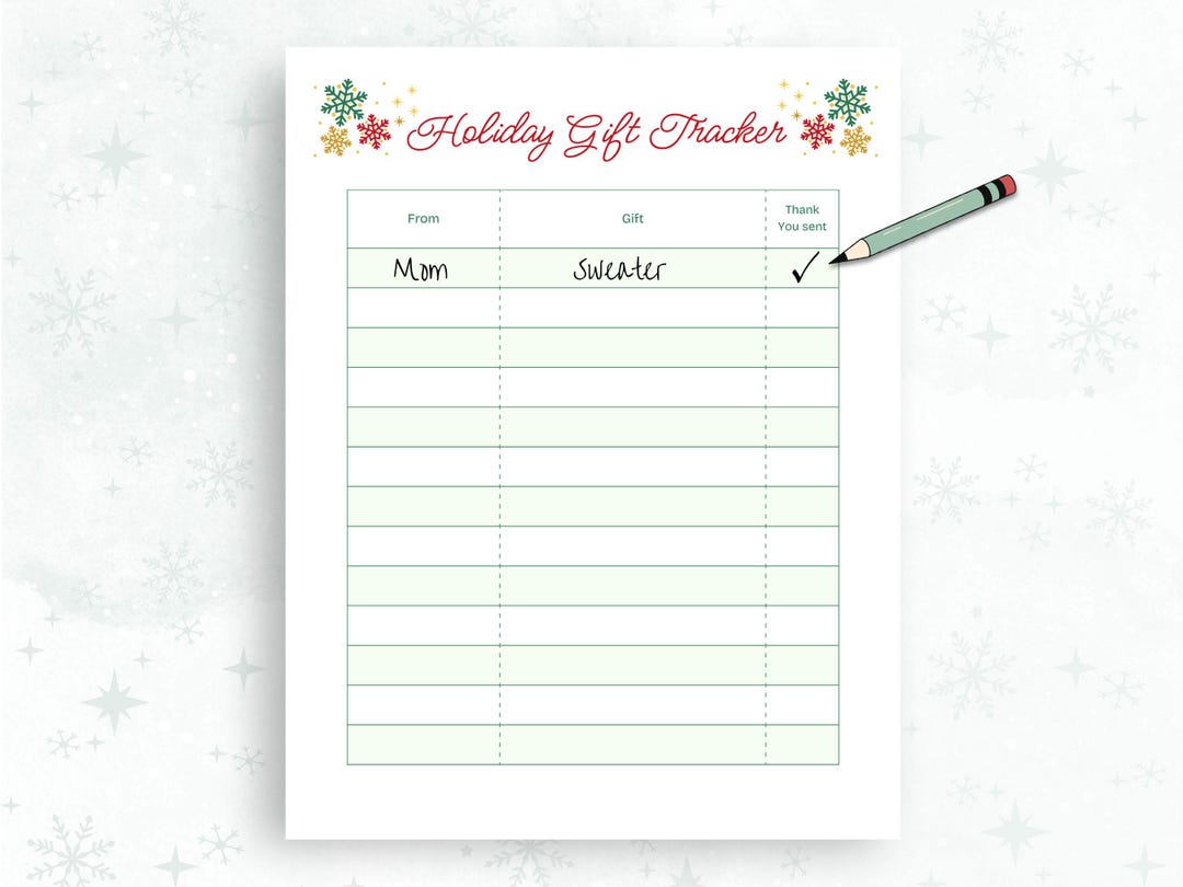 Holiday Gift Tracker, Printable Holiday Gift Tracker, Keep Track of ...