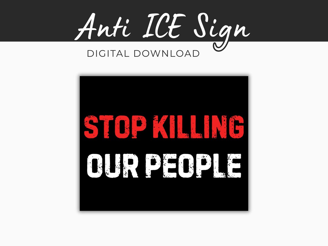 Printable Anti ICE Sign, Digital Download Protest Poster Ice, Protest ...