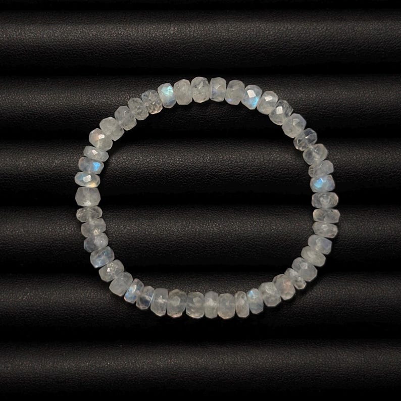 Blue Flash Moonstone Bracelet | Natural Crystal Healing Jewelry - Etsy