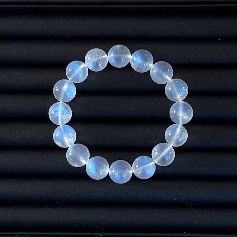 Blue Flash Moonstone Bracelet | Natural Crystal Healing Jewelry - Etsy