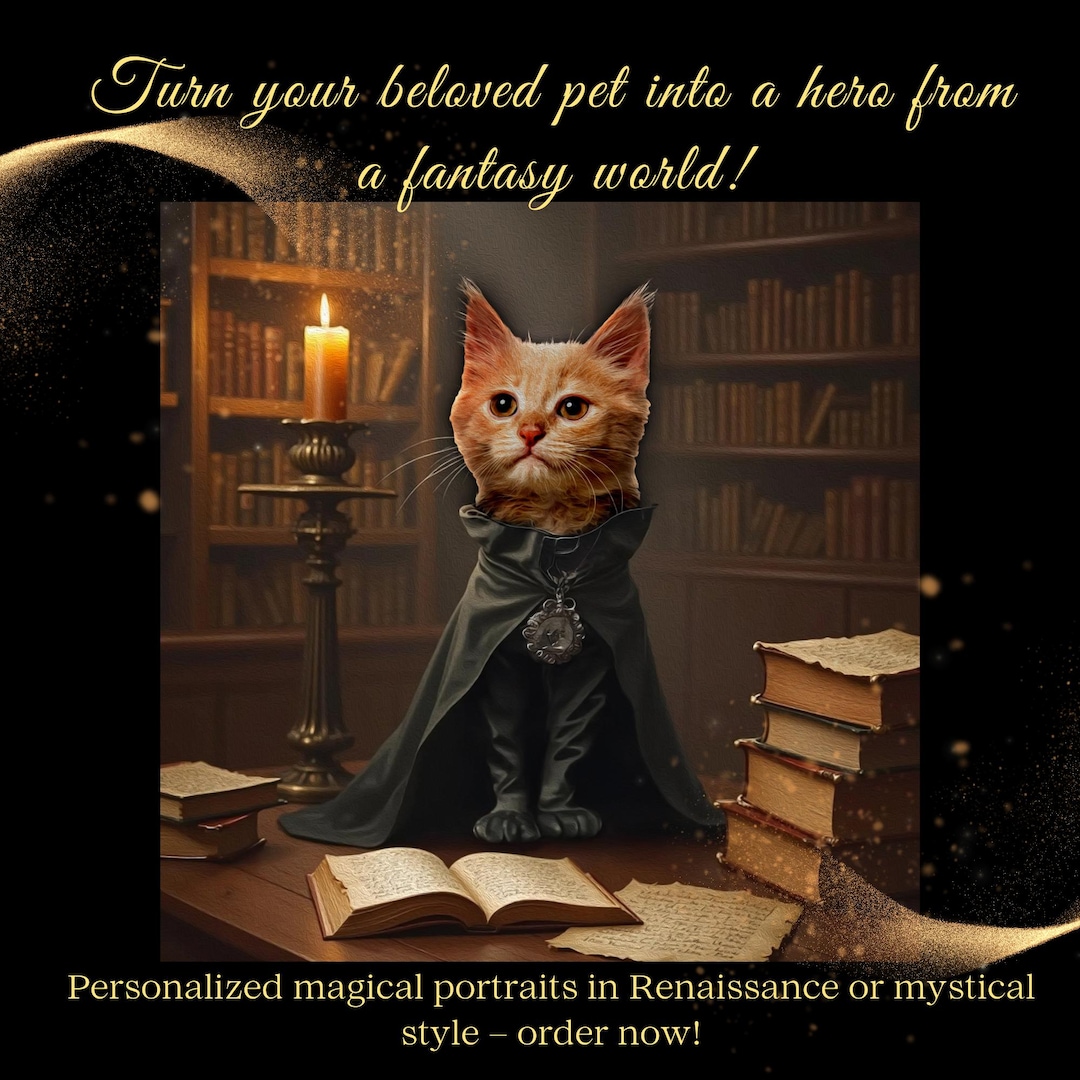 Mystical Pet Portrait | Custom Fantasy Animal Art | Enchanted ...