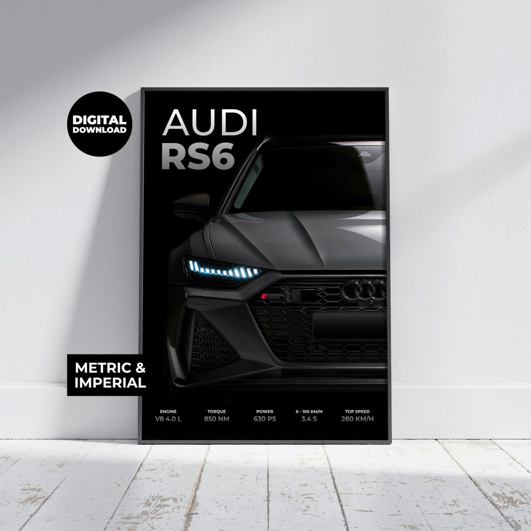 Audi RS6 C8 Digital Poster, Front-view - Etsy