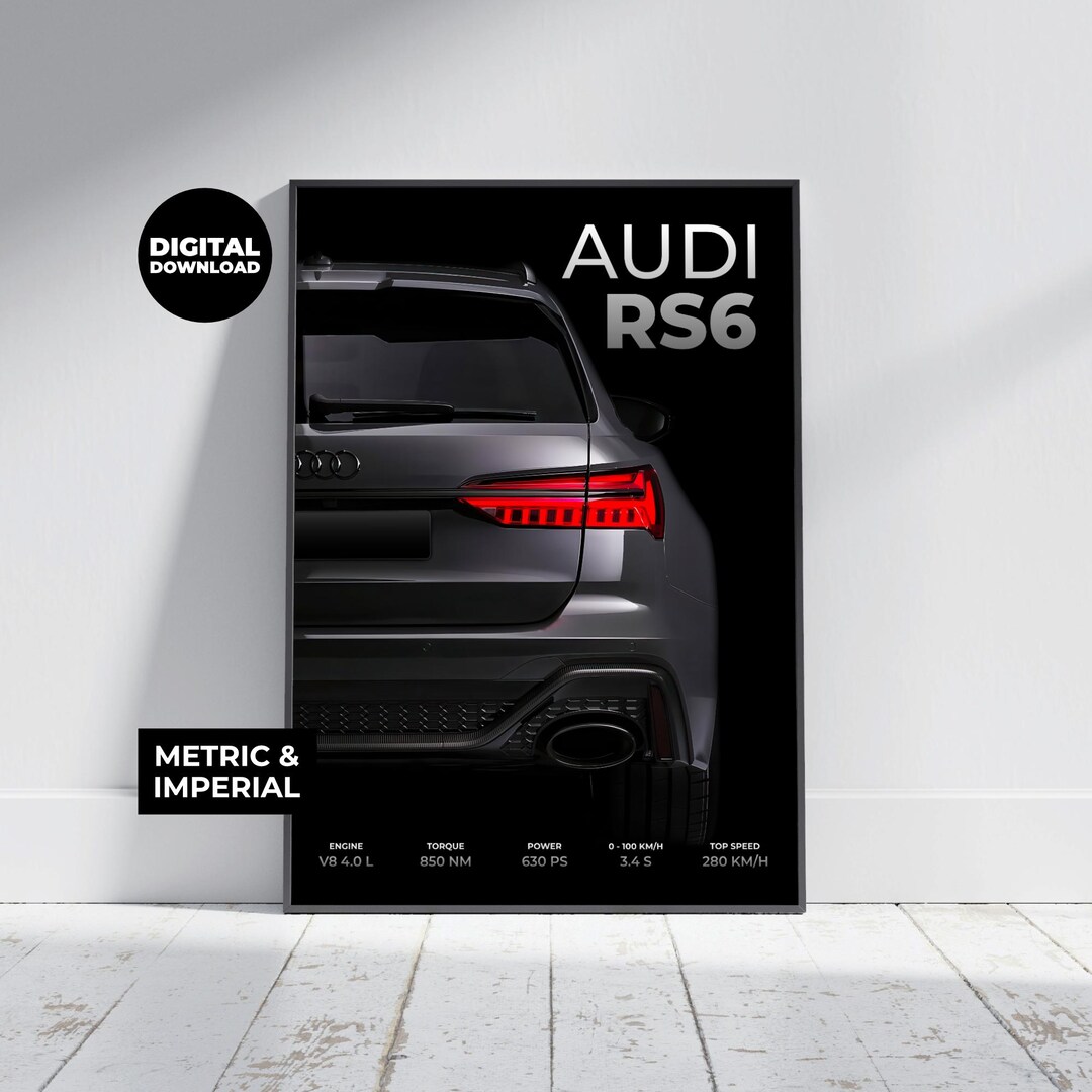 Audi RS6 C8 Poster, Car Poster for Home Decor, Digital Download - Etsy
