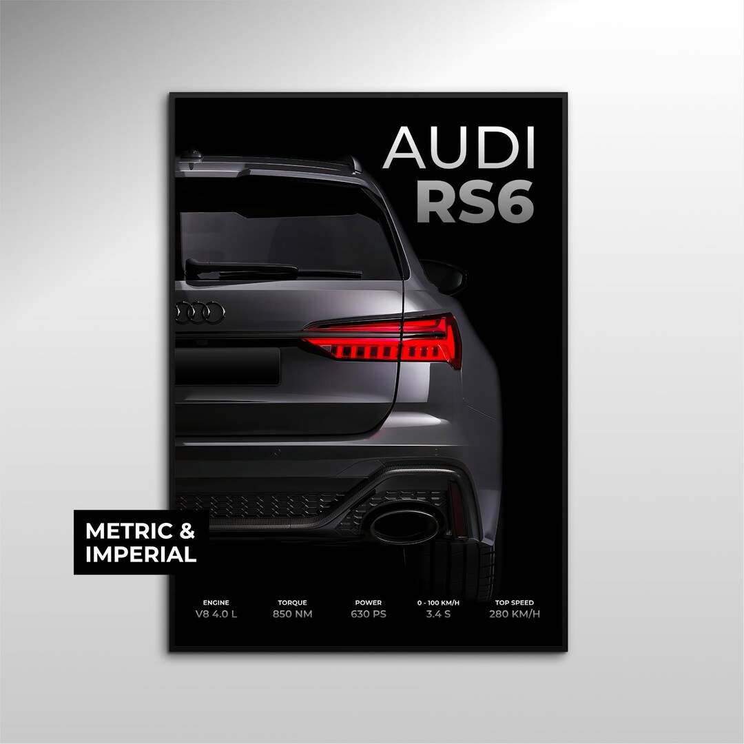 Audi RS6 Poster for Home Decor or the Perfect Gift for Any Audi Lover ...