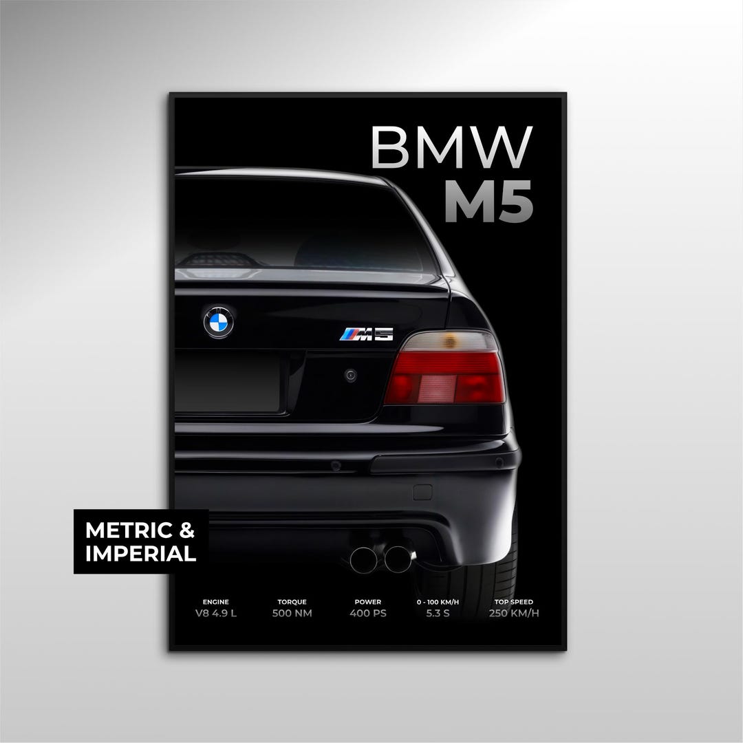 BMW M5 Poster for Home Decor or the Perfect Gift for Any BMW Lover ...