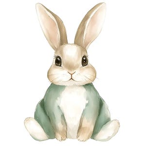 Watercolor Bunny Clipart: Easter Rabbit Illustration (JPG Download) - Etsy