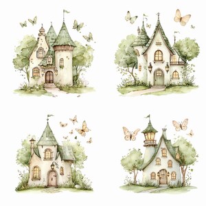 Fairytale Cottage Clipart: Magical Storybook Houses (digital Download ...