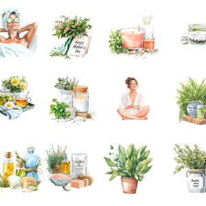 Spa Day PNG Clipart Set: Relaxing Wellness Graphics (digital Download ...