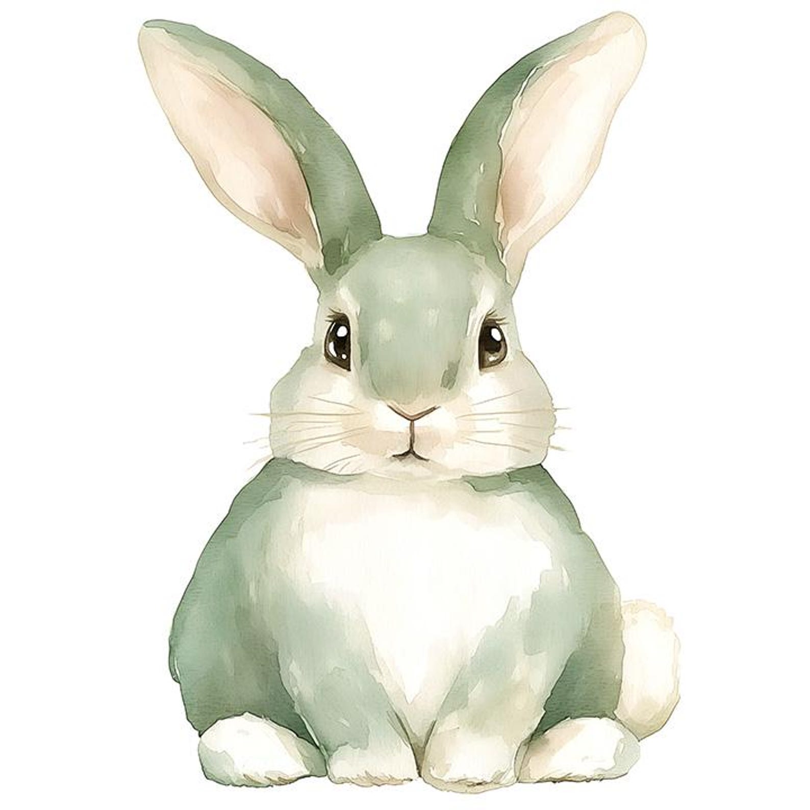 Watercolor Bunny Clipart: Easter Rabbit Illustration (JPG Download) - Etsy