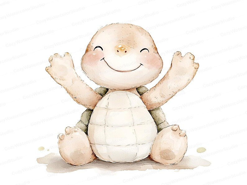 10 Smiling Turtle Clipart - Perfect for Kids Crafts, Nursery Decor ...