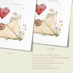 10 Watercolor Love Letter Clipart | Romantic Valentine’s Day Art ...
