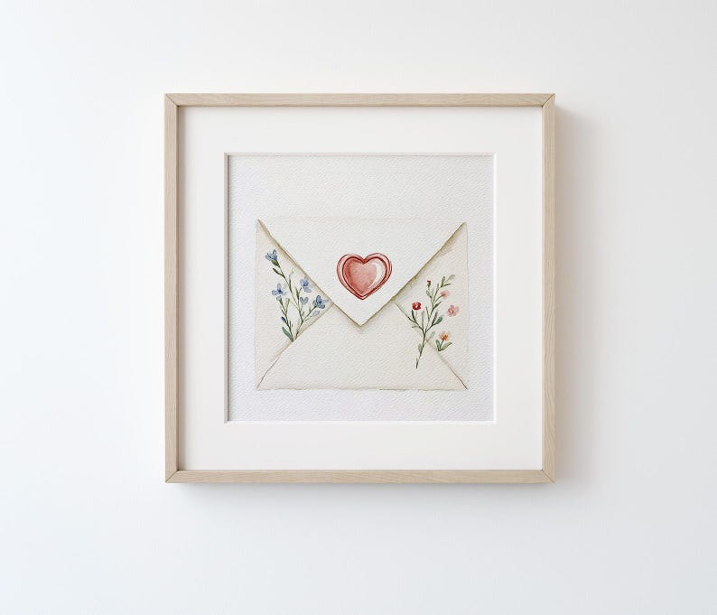 10 Watercolor Love Letter Clipart | Romantic Valentine’s Day Art ...