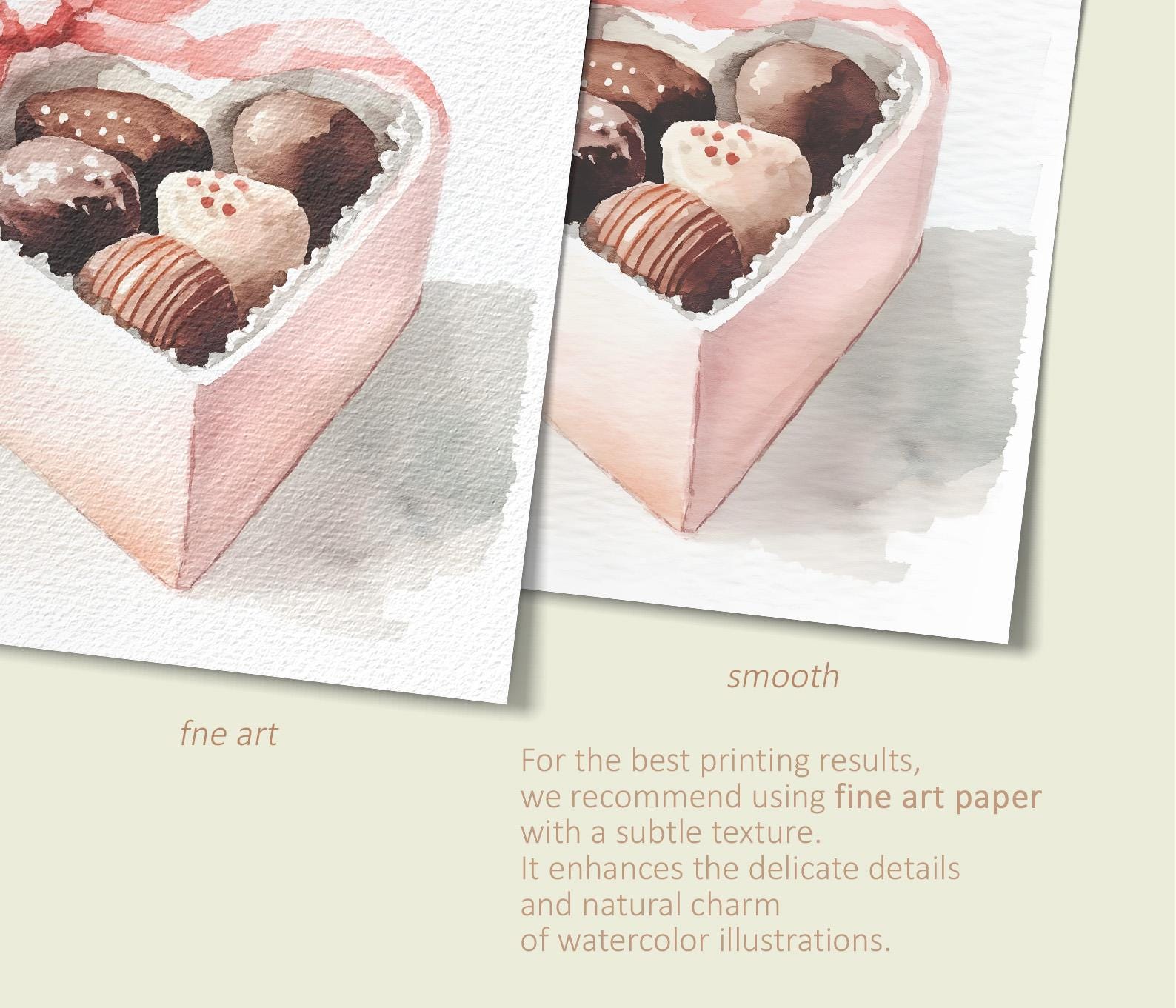 10 Watercolor Chocolate Box Clipart | Heart Shape | Valentine’s Day Art ...