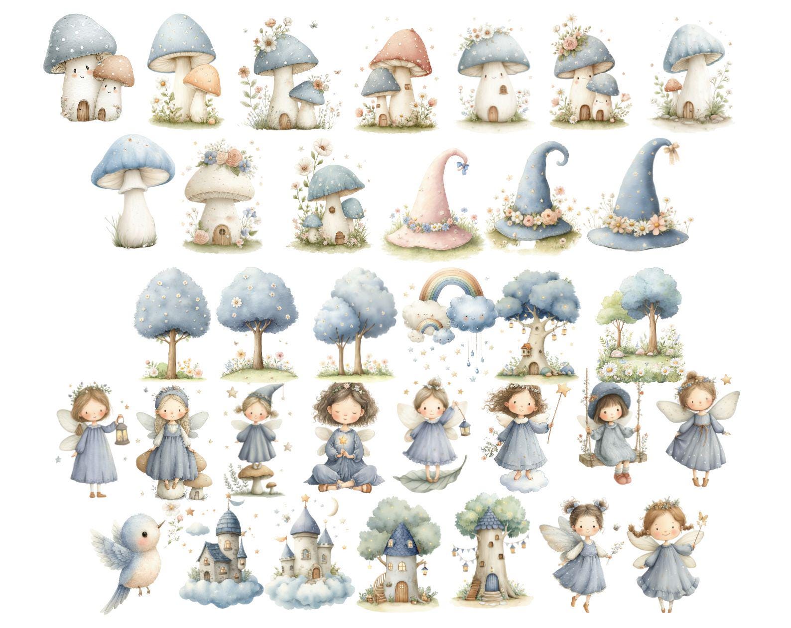 107 Fairy Tale Castle Clipart | Watercolor Fairies, Magic Forest ...