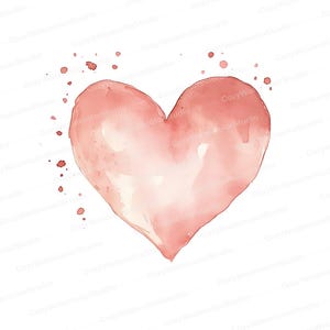 Watercolor Heart Clipart: Romantic Pink Art (instant Download) - Etsy
